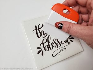 DIY Ceramic Tile Coasters with Vinyl Lettering - Handmade in the Heartland