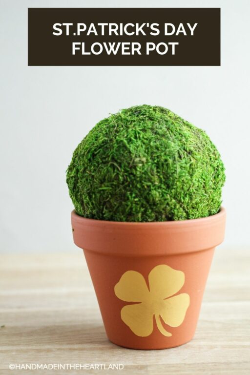 DIY Gold Shamrock Flower Pot - Handmade in the Heartland