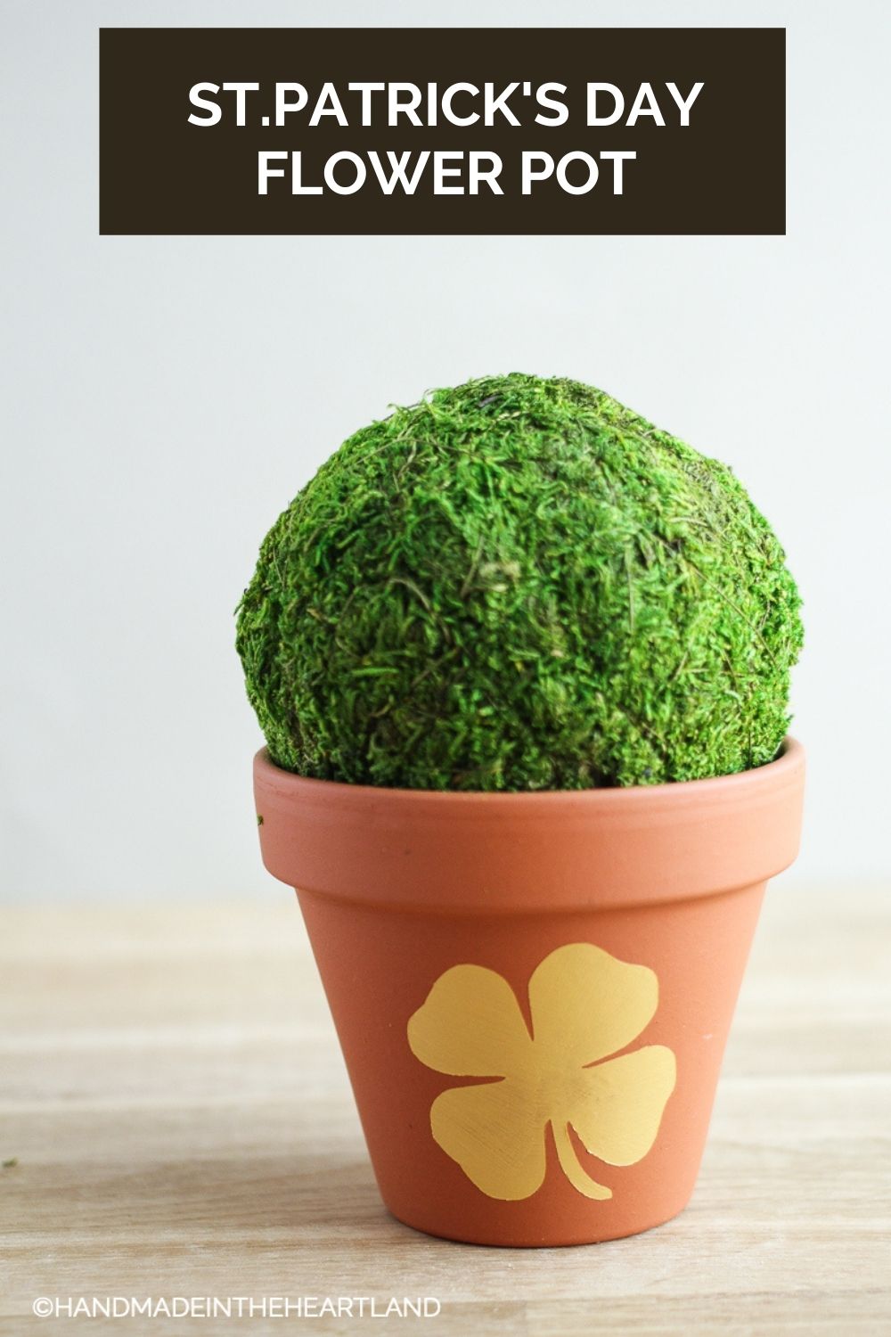 DIY Gold Shamrock Flower Pot - Handmade in the Heartland