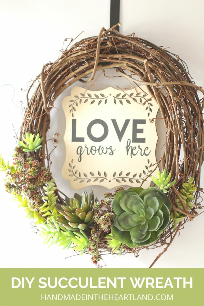 DIY Succulent Spring Wreath - Handmade in the Heartland